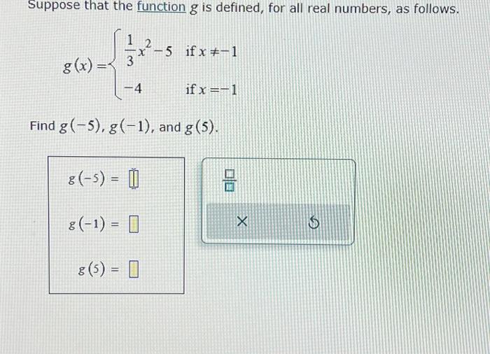 Solved Suppose that the function g is defined, for all real | Chegg.com