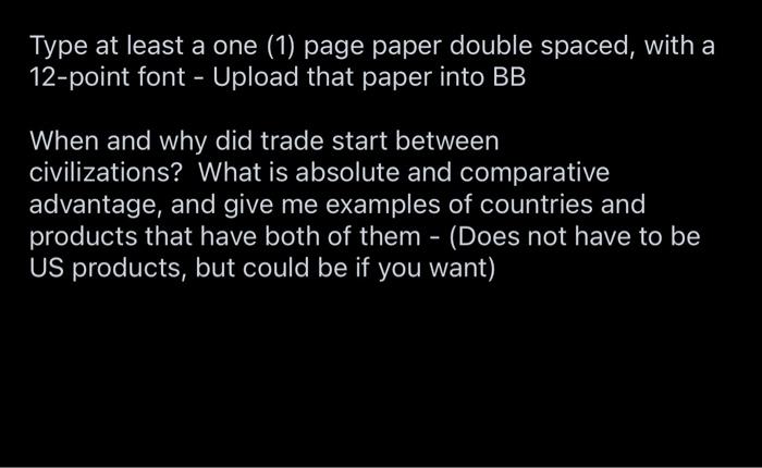 Type at least a one (1) page paper double spaced, | Chegg.com