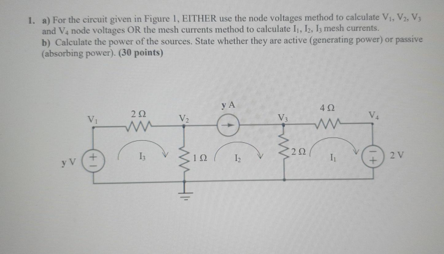 Solved 1. a) For the circuit given in Figure 1, EITHER use | Chegg.com