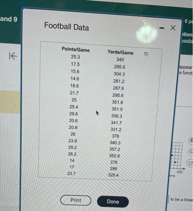 Solved Football Datab. Develop a trodet for predicting | Chegg.com