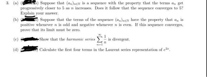 Solved 3. (a) ( Suppose that (an)n∈N is a sequence with the | Chegg.com