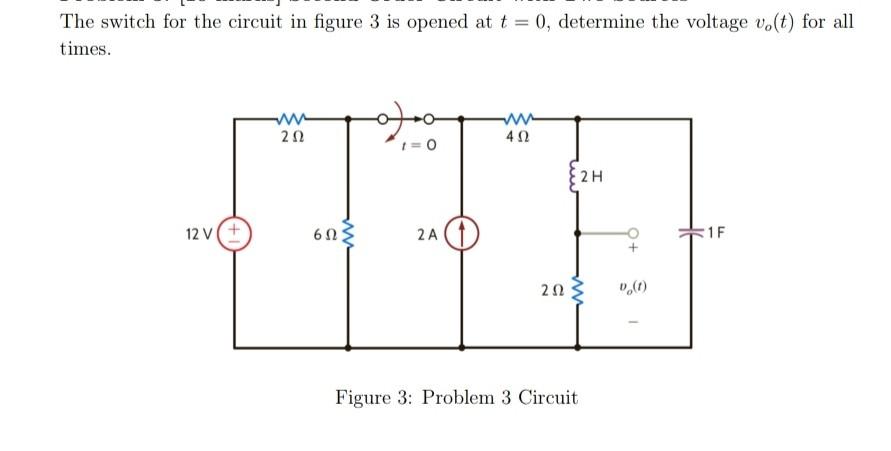 Solved The Switch For The Circuit In Figure 3 Is Opened At 