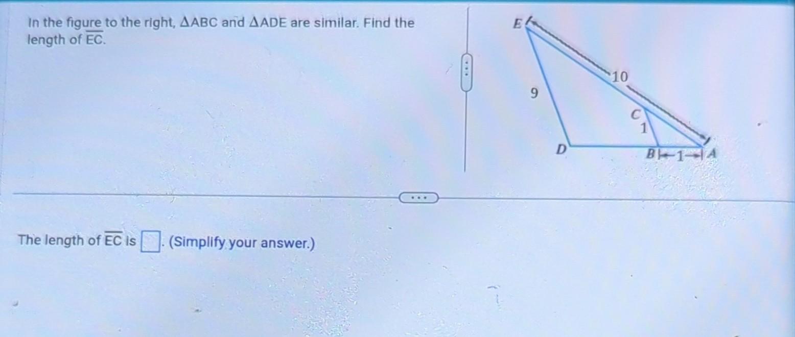 Solved In the figure to the right, ABC and ADE are | Chegg.com