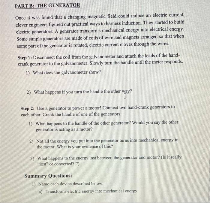 Name: CONCEPTUAL PHYSICS LAB Generators Chapter 25: | Chegg.com
