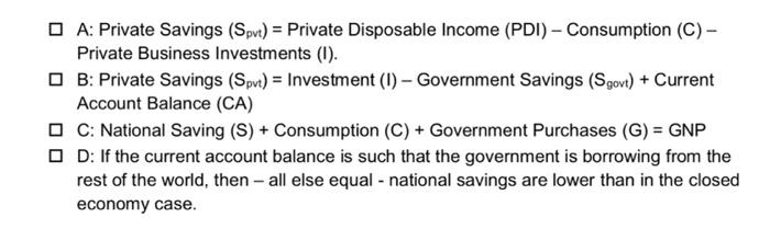 Solved A: Private Savings (Spv)= Private Disposable Income | Chegg.com