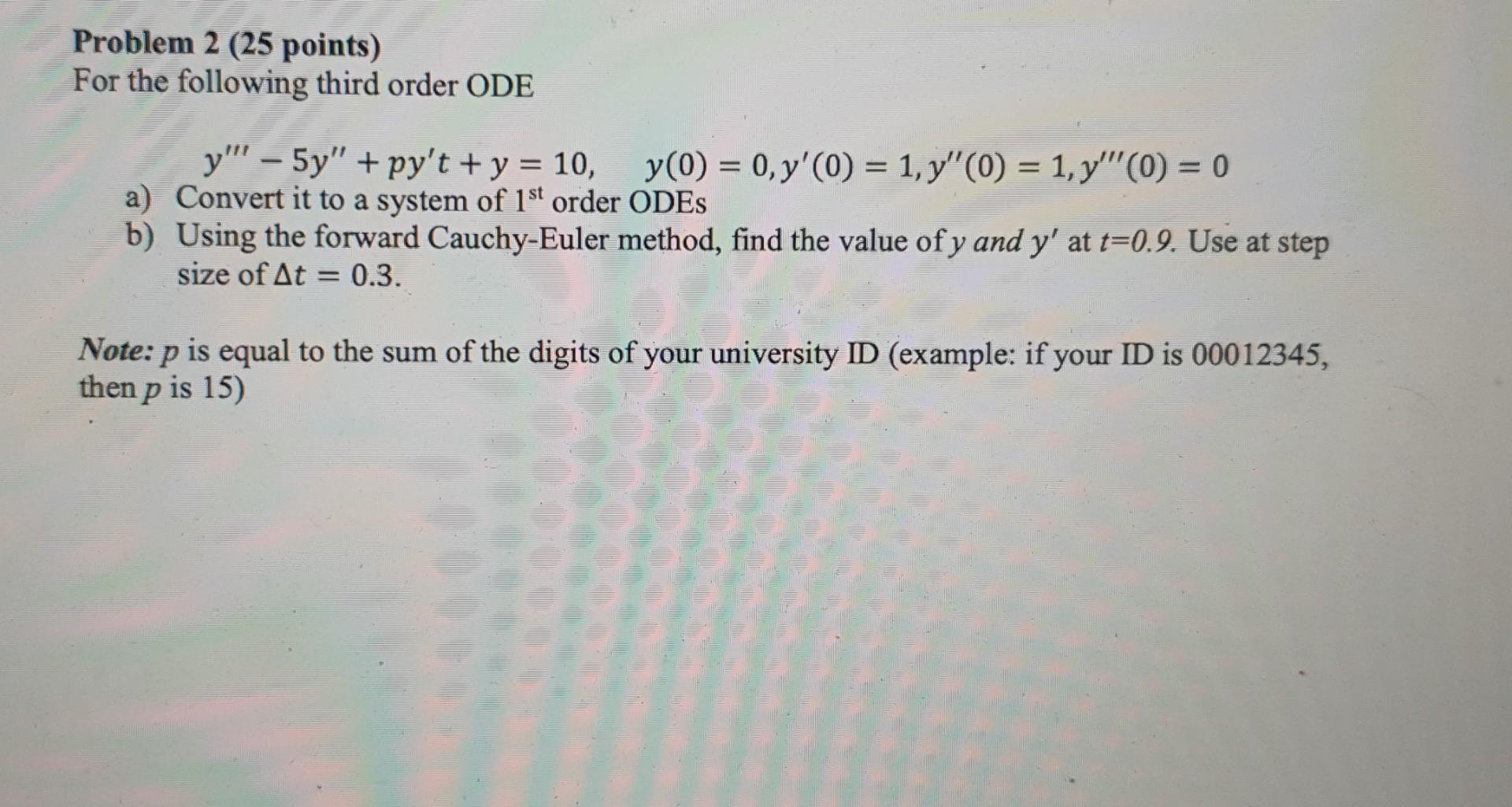 Solved Problem 2 (25 points) For the following third order | Chegg.com