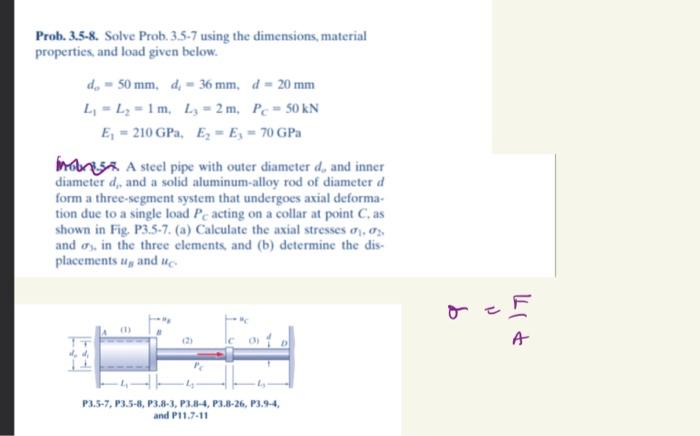 Solved Prob 35 8 Solve Prob 35 7 Using The Dimensions 