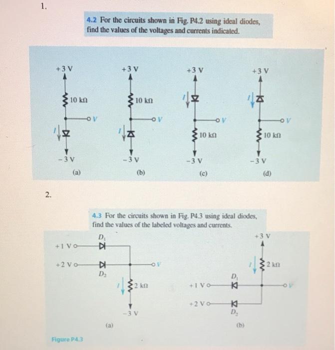 Solved 1. 4.2 For the circuits shown in Fig. P4.2 using | Chegg.com