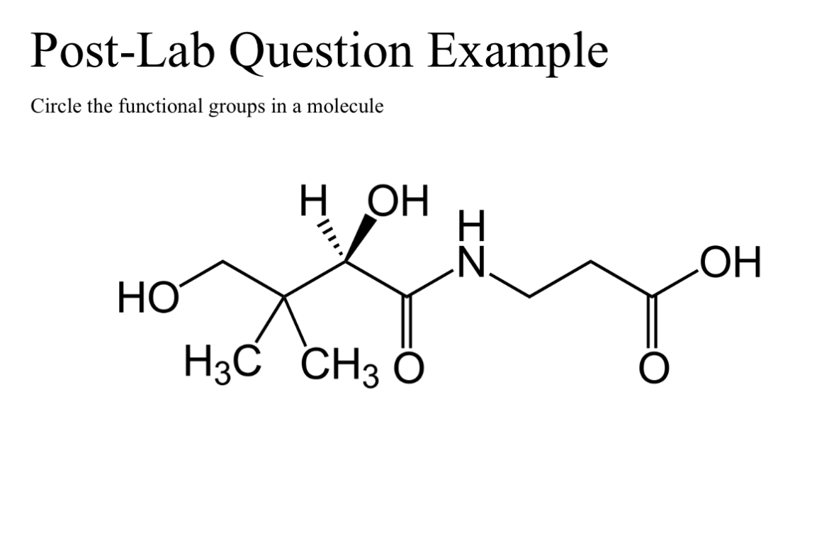 Solved Post-Lab Question ExampleCircle the functional groups | Chegg.com