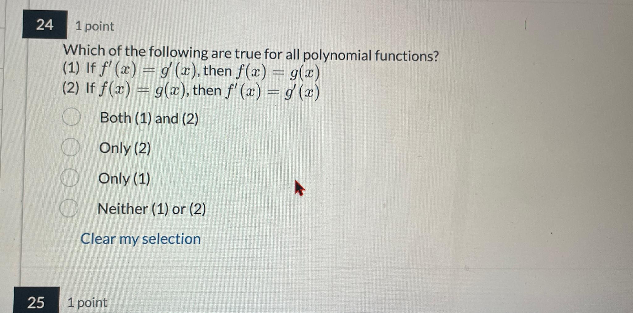 Solved 241 ﻿pointWhich of the following are true for all | Chegg.com