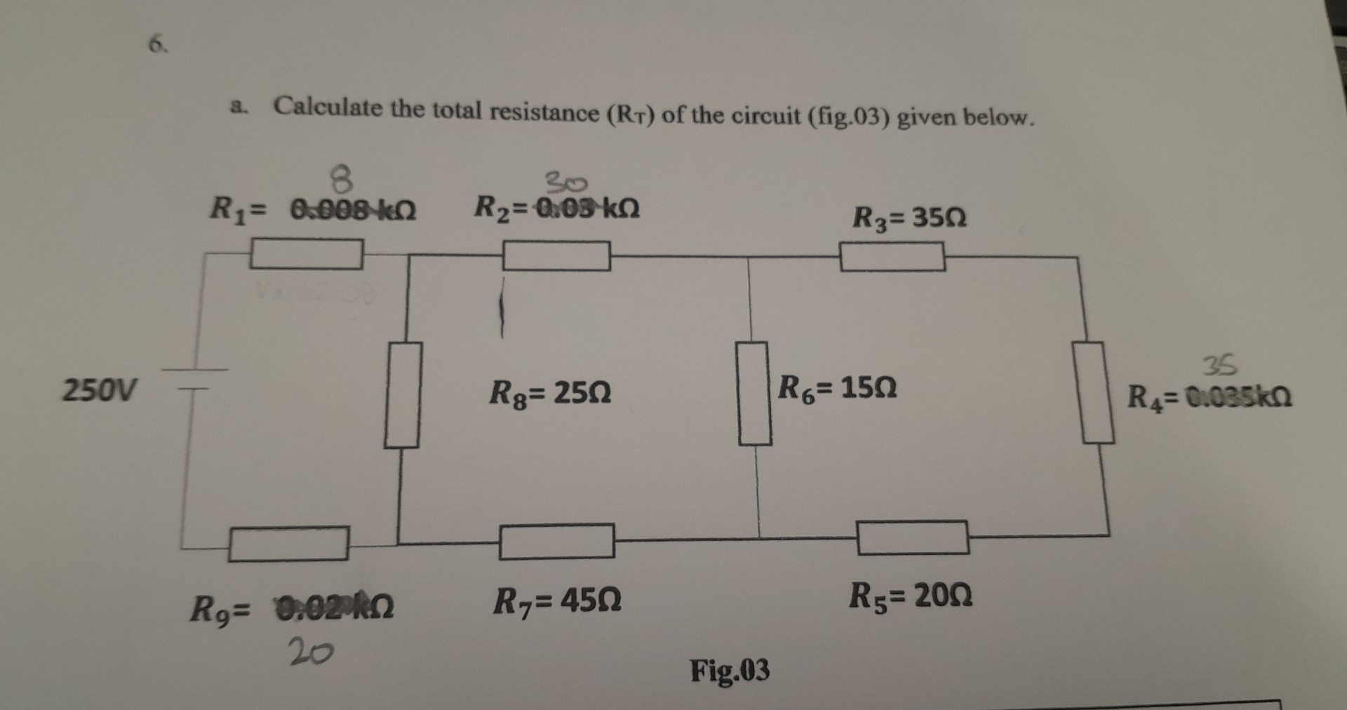 Solved a. ﻿Calculate the total resistance (RT) ﻿of the | Chegg.com