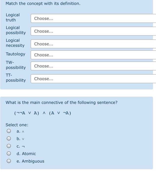 Solved Match the concept with its definition. Logical truth | Chegg.com