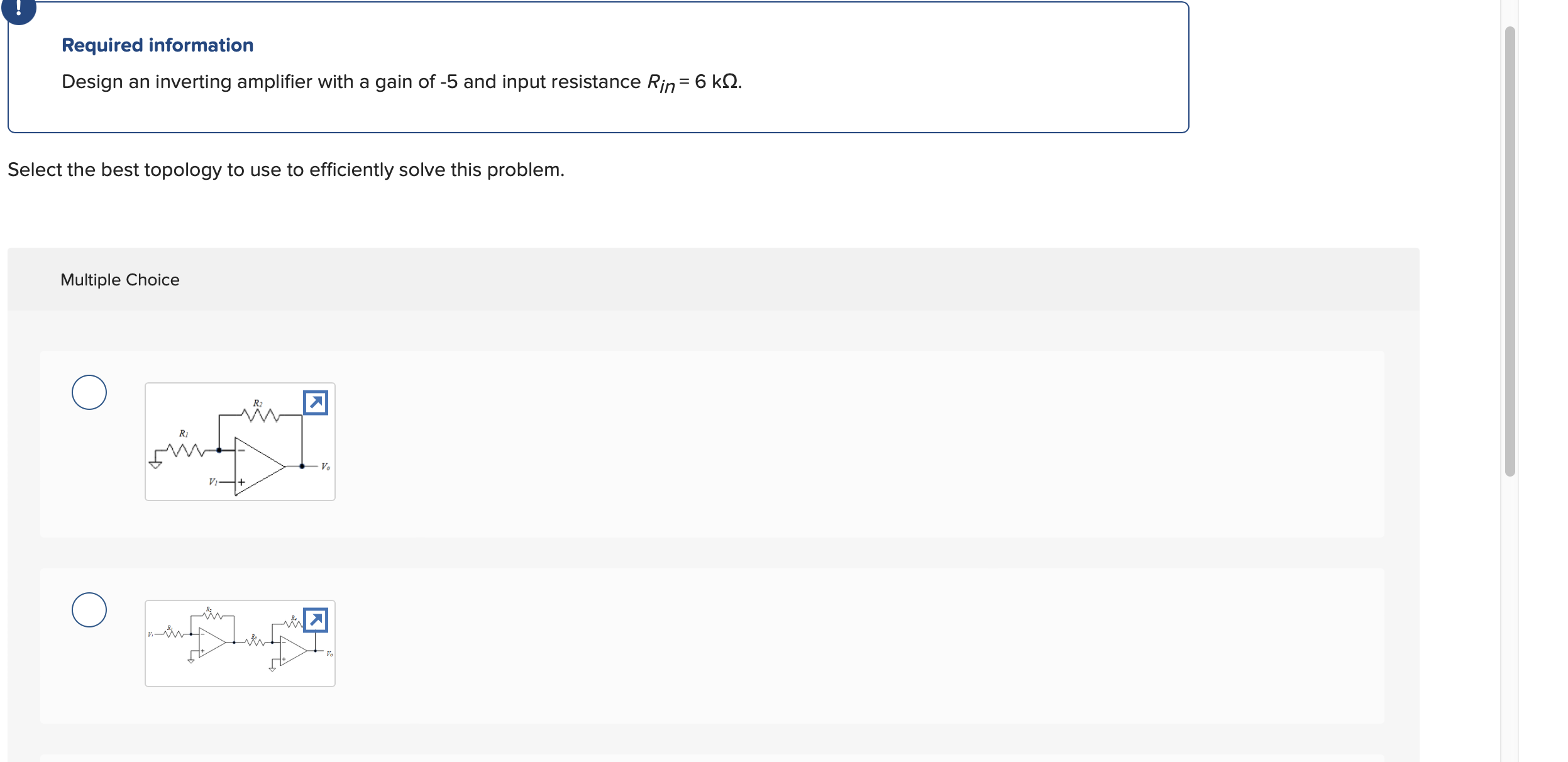 Solved Required informationDesign an inverting amplifier | Chegg.com