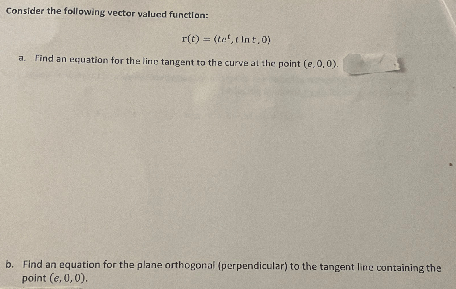 Solved Consider the following vector valued | Chegg.com