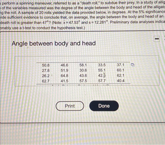 Solved Alligators perform a spinning maneuver, referred to | Chegg.com