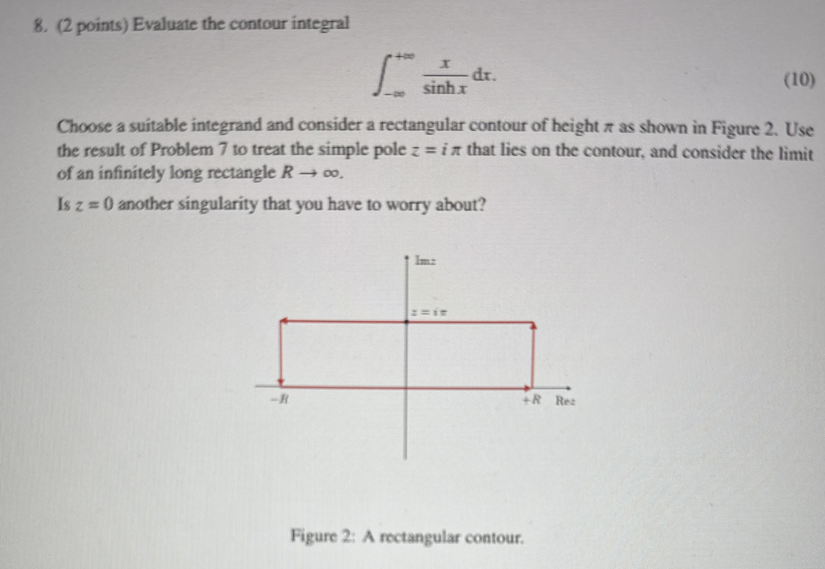 Solved (2 ﻿points) ﻿Evaluate the contour | Chegg.com