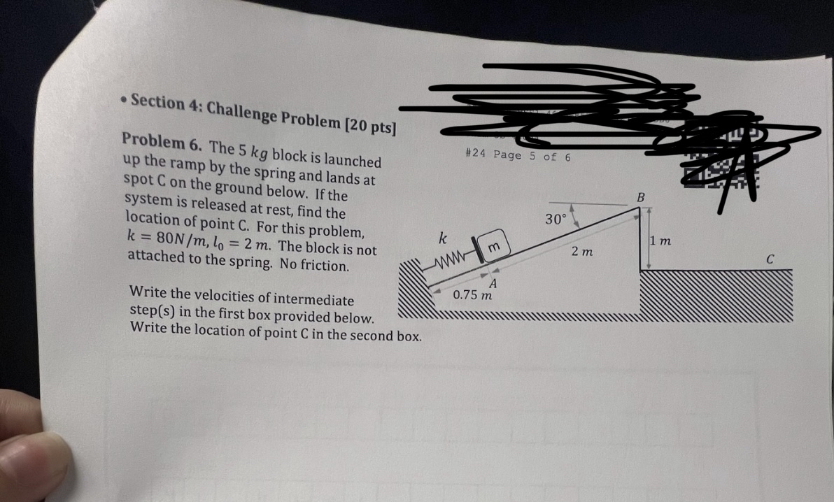 Solved The 5 ﻿kg block is launched up the ramp by the spring | Chegg.com
