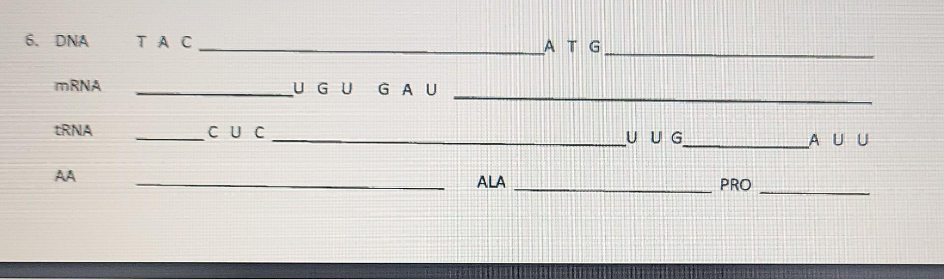 Solved In the following examples, fill in the missing items: | Chegg.com