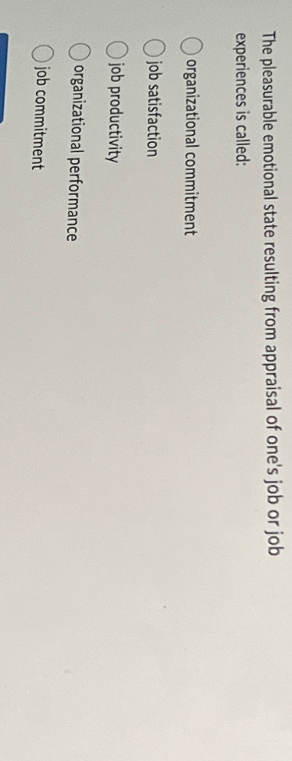Solved The pleasurable emotional state resulting from | Chegg.com