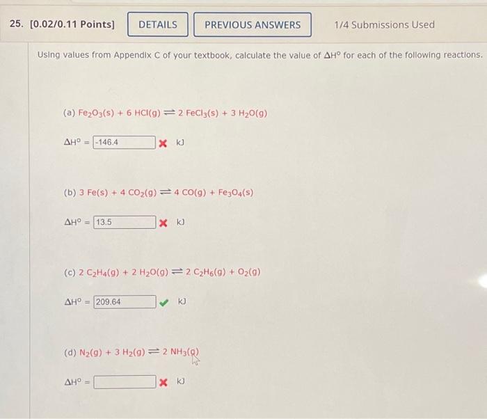 Solved Using values from Appendix C of your textbook, | Chegg.com