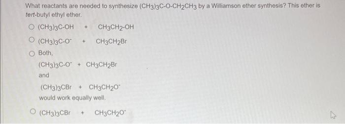 Solved What reactants are needed to synthesize | Chegg.com
