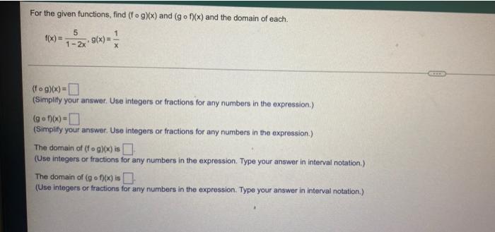 Solved For the given functions, find (fog)(x) and (gof)(x) | Chegg.com
