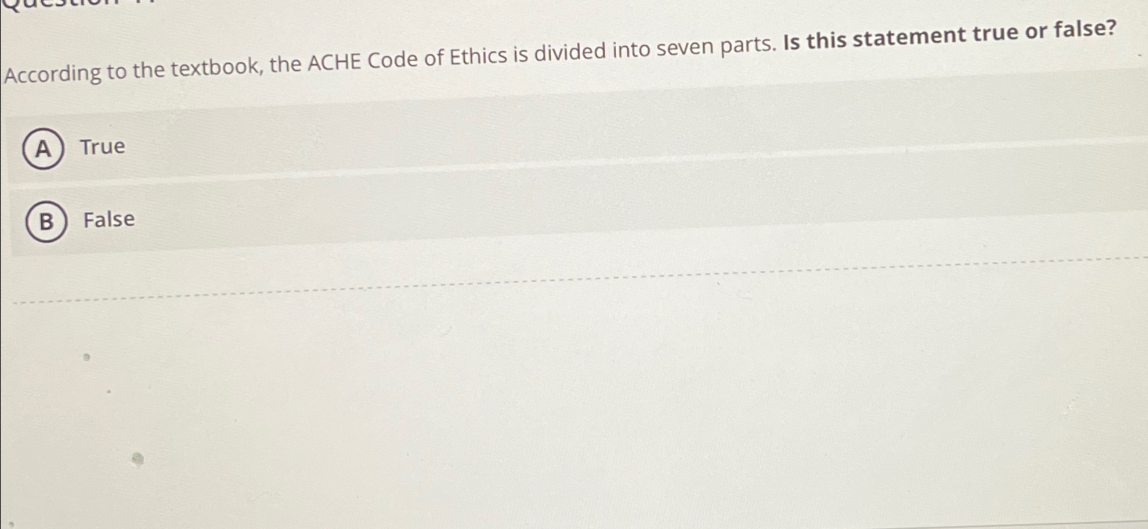 Solved According to the textbook, the ACHE Code of Ethics is | Chegg.com
