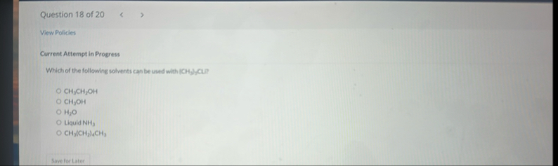 Solved Question 18 ﻿of 20View PoliciesCurrent Attempt in | Chegg.com
