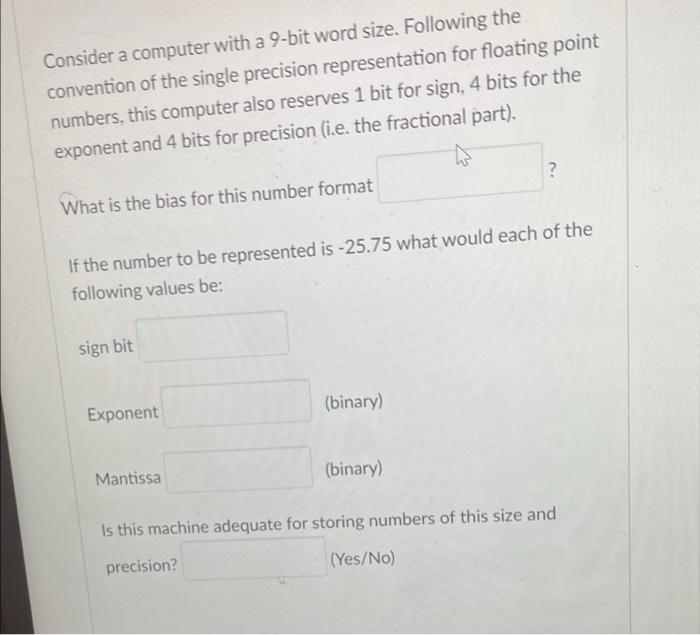 Solved Consider a computer with a 9-bit word size. Following | Chegg.com