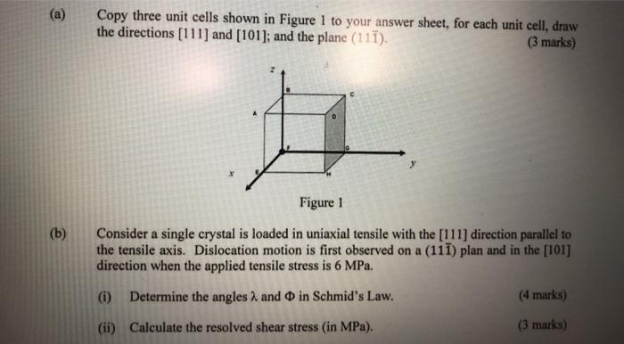 Solved Copy three unit cells shown in Figure 1 to your | Chegg.com