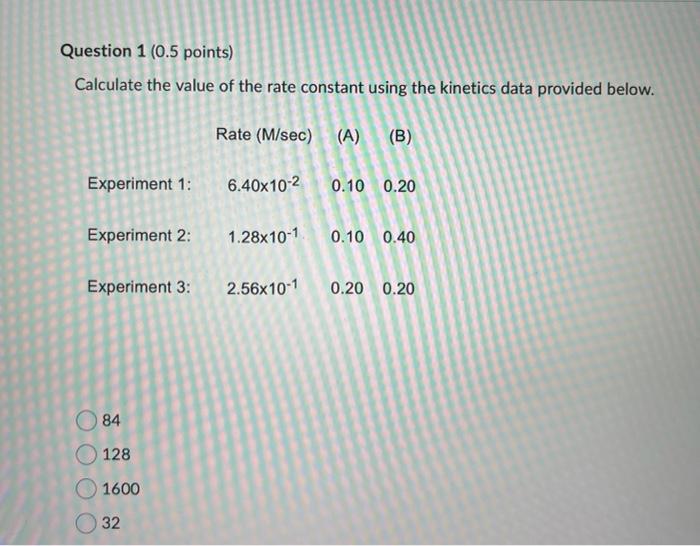 Solved Calculate the value of the rate constant using the | Chegg.com