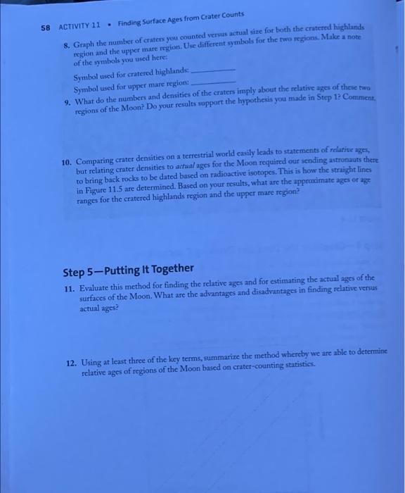 Solved Name Date Section O ACTIVITY 11 Finding Surface Ages | Chegg.com