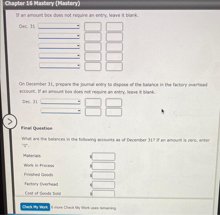 Solved Chapter 16 Mastery (Mastery) Mastery Problem: Job | Chegg.com