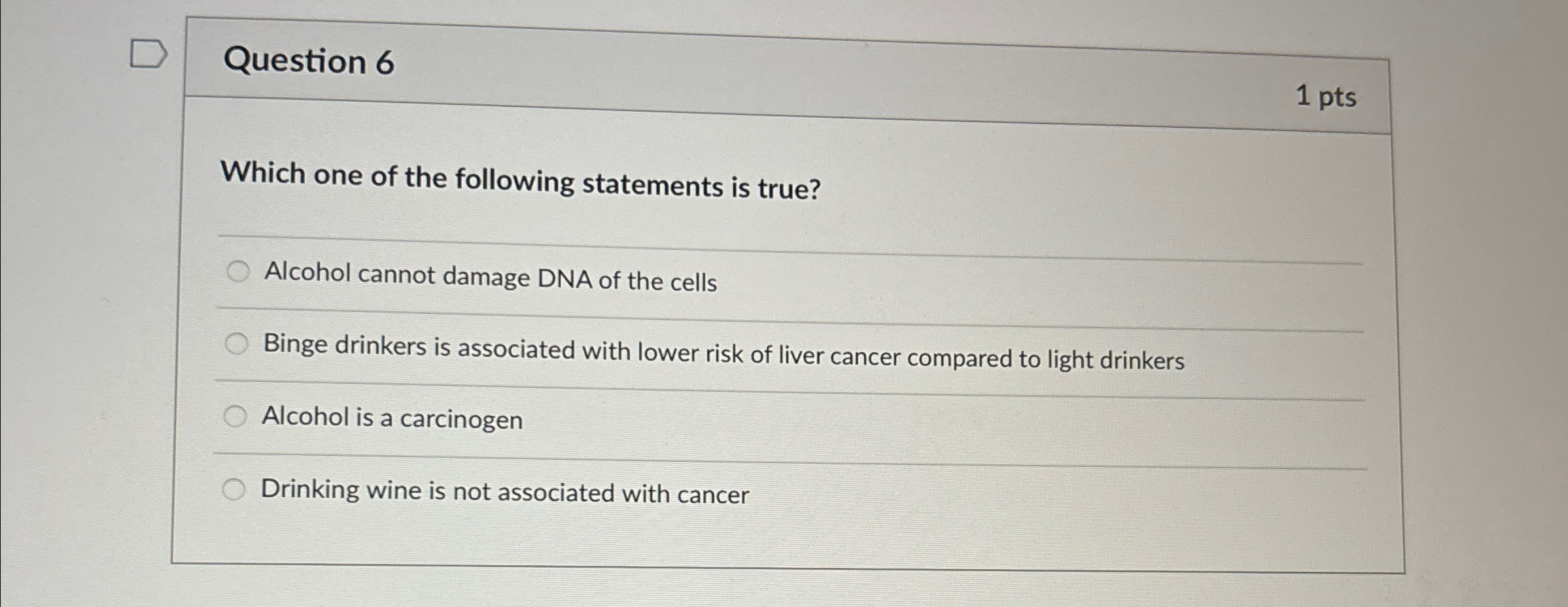 Solved Question 61 ﻿ptsWhich one of the following statements | Chegg.com