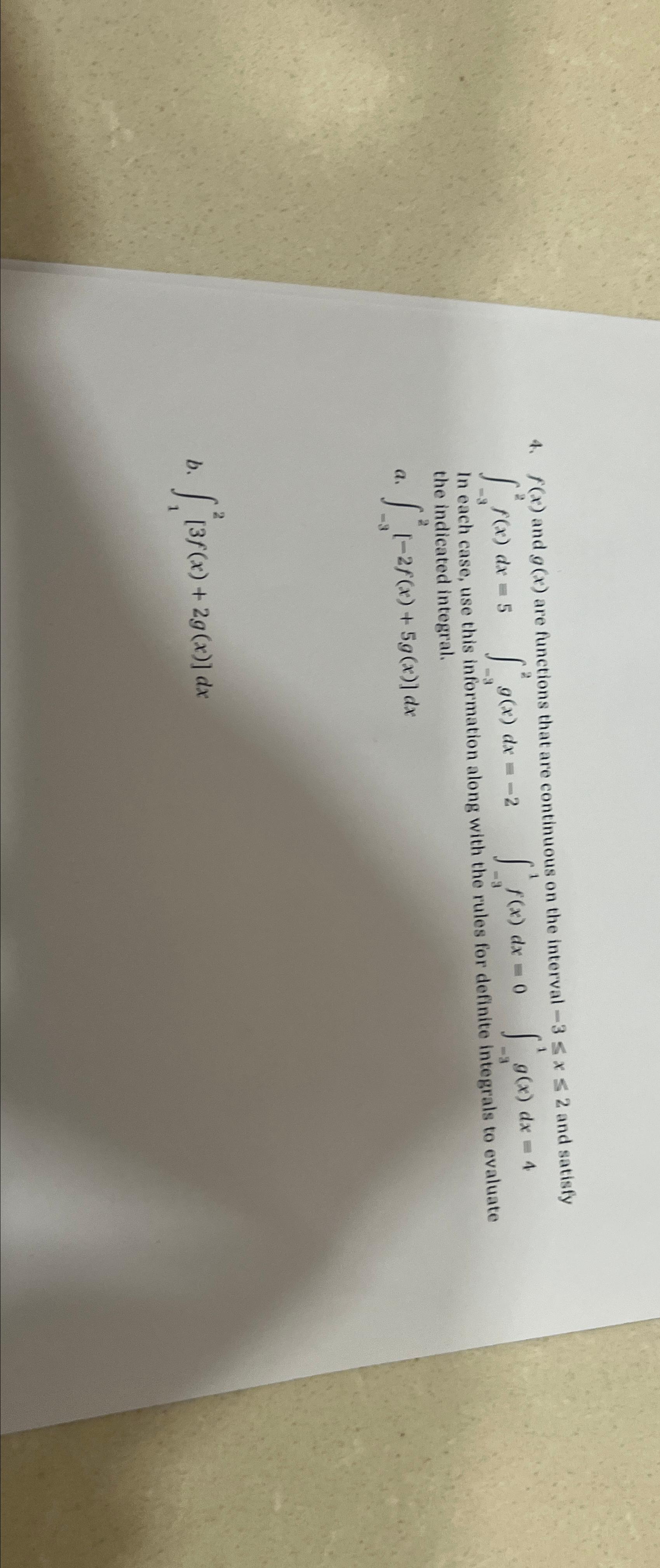 Solved f(x) ﻿and g(x) ﻿are functions that are continuous on | Chegg.com