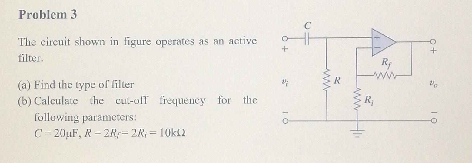 [Solved]: Problem 3 The circuit shown in figure op