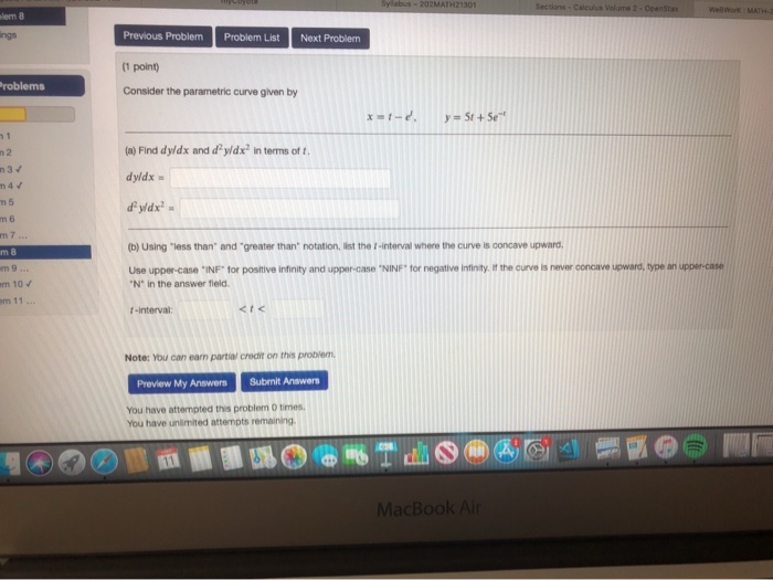 Solved Sections Calculus Volume 2 OpenStax Wel MATH sem 8 | Chegg.com