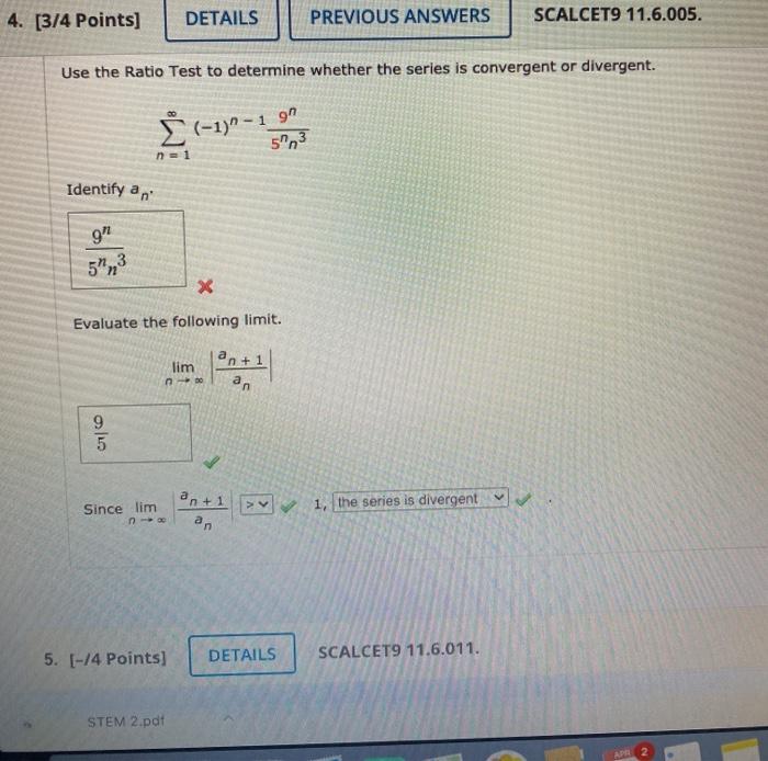 Solved 4. [3/4 Points] DETAILS PREVIOUS ANSWERS SCALCET9 | Chegg.com