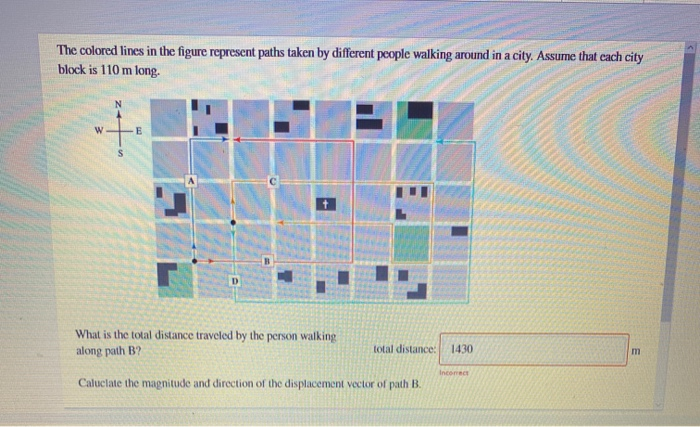 Solved The colored lines in the figure represent paths taken | Chegg.com