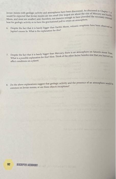 Solved 1. Match each planet with its feature: 2. Match each | Chegg.com