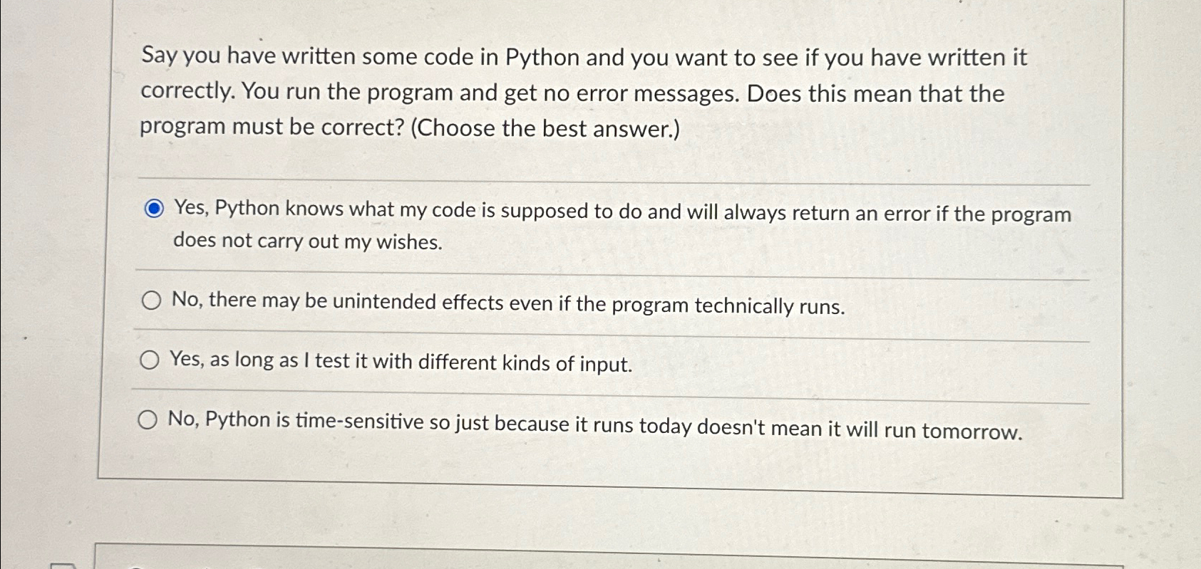 Solved Say you have written some code in Python and you want | Chegg.com