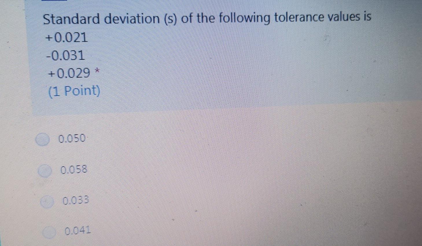 Solved Standard deviation (s) of the following tolerance | Chegg.com