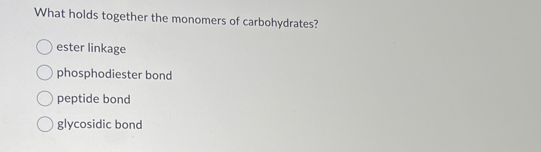 Solved What holds together the monomers of | Chegg.com