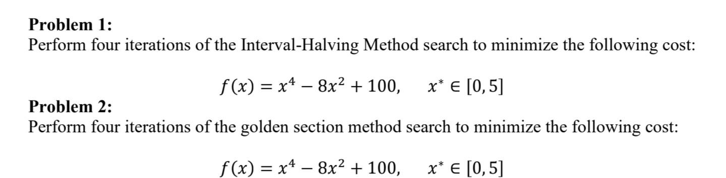 Solved Problem 1: Perform four iterations of the | Chegg.com