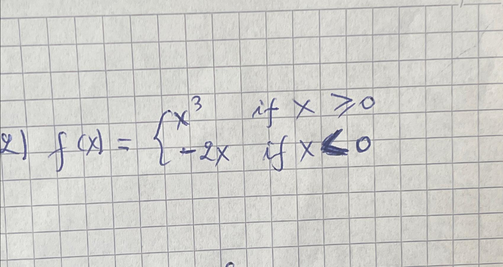 Solved Find the domain and range f(x)={x3 if x≥0-2x if x≤0 | Chegg.com