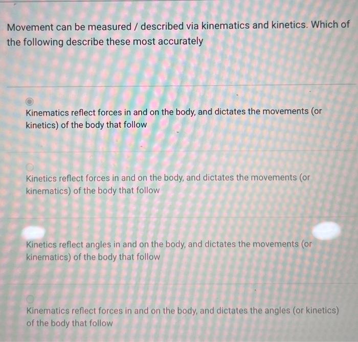 Solved Movement can be measured / described via kinematics | Chegg.com