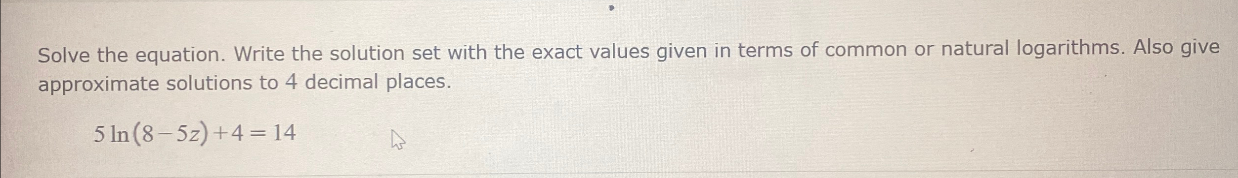 Solved Solve the equation. Write the solution set with the | Chegg.com