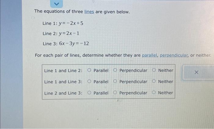 Solved The equations of three lines are given below. Line 1: | Chegg.com