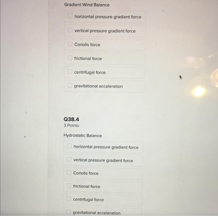 Solved Gradient Wind Balance horizontal pressure gradient | Chegg.com