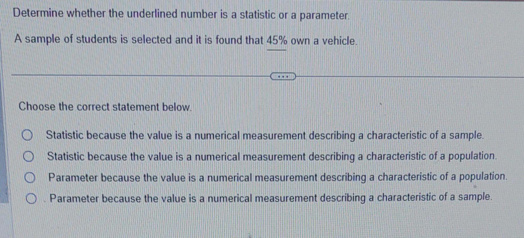 Solved Determine whether the underlined number is a | Chegg.com